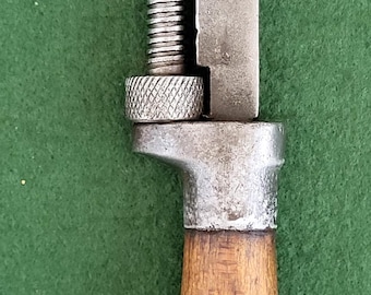 A Good Antique Made in USA Adjustable Wrench Multi Tool With Wooden ...