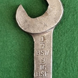 WWII British Military Spanner BSW and BSF, With Broad Arrow Mark 1943, British Standard ...