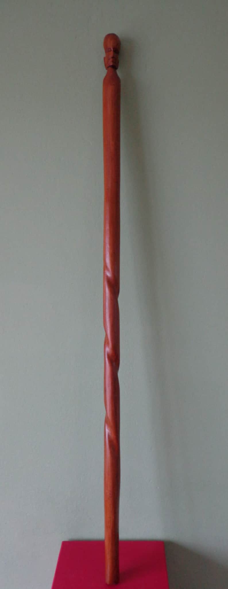 Hand Carved African Walking Stick With Carved Head Tribal | Etsy