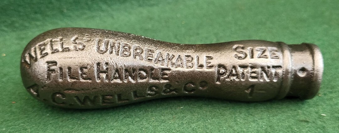 Scarce Antique Cast Iron File Handle. Antique A.C. Wells & Co ...