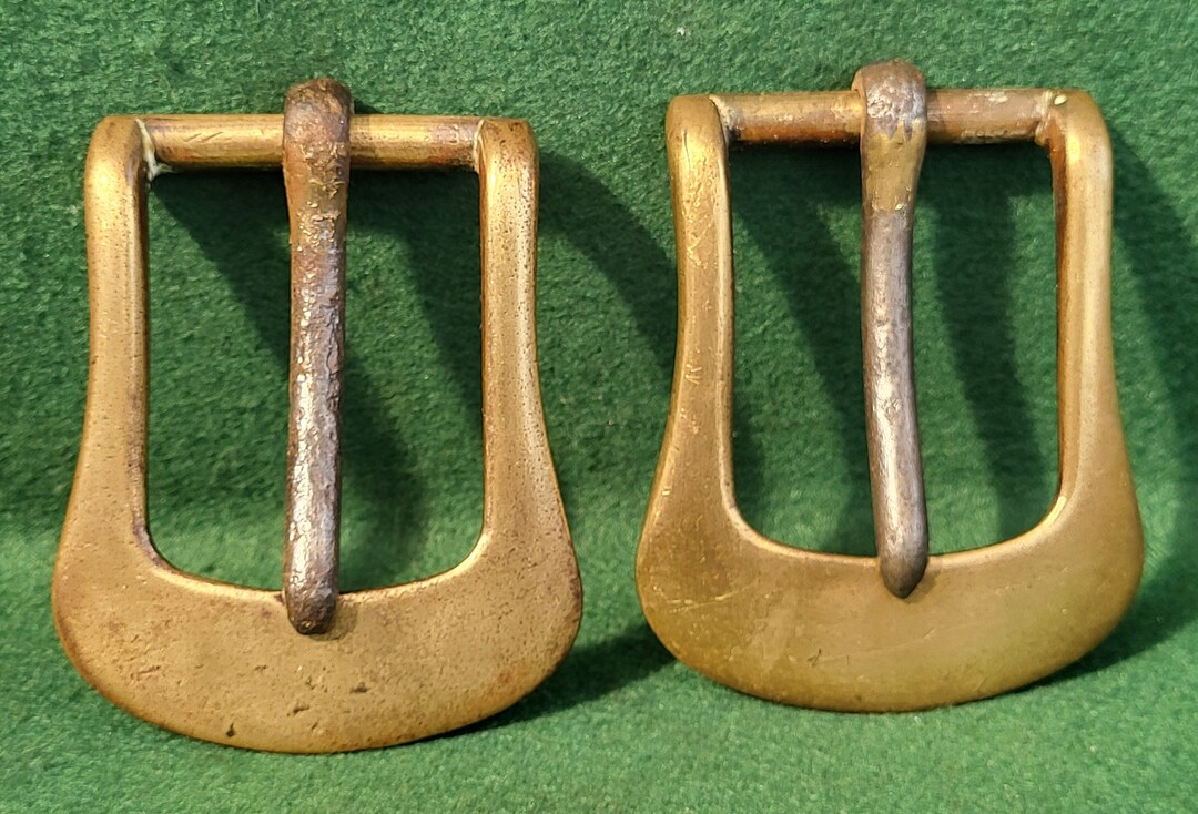 Two Very Large Antique Brass Shire Horse Girth Buckles. Two Large ...