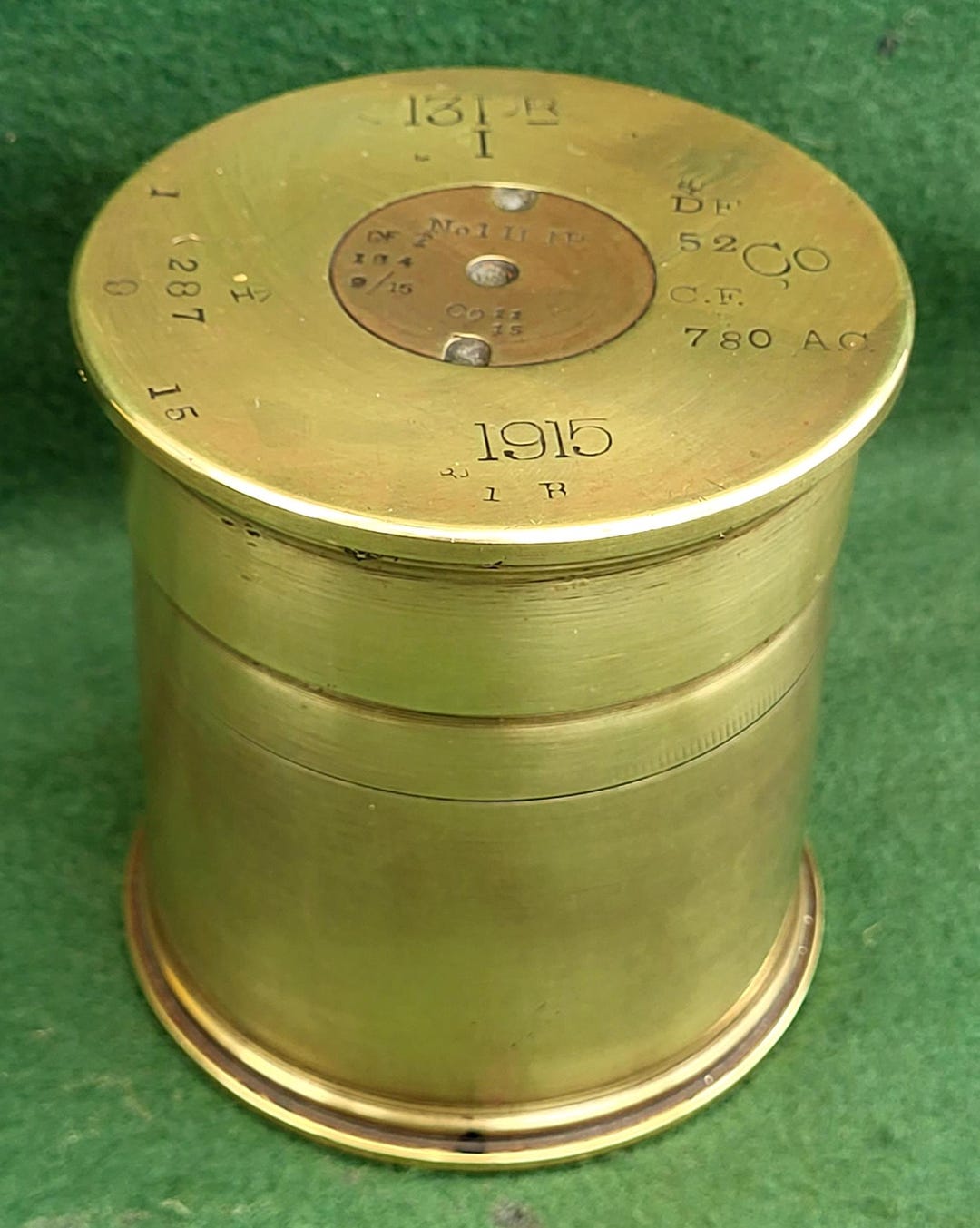 WWI (1915) Tobacco Jar. 1915 "trench Art" Tobacco Jar Made From 13 ...