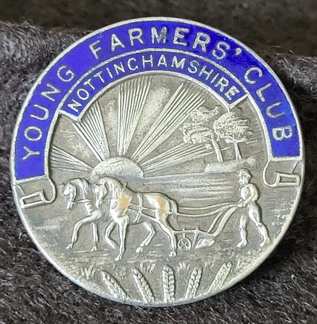 Vintage Badge - Vintage Young Farmers Club Badge - Nottinghamshire ...
