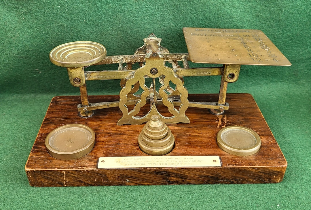 Antique Post Office Weighing Scales. S. Mordan & Co Brass Postal Scales ...