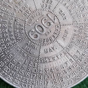 Antique Calendar Coin Token Matchless Metal Polish Calendar Token 1909 ...