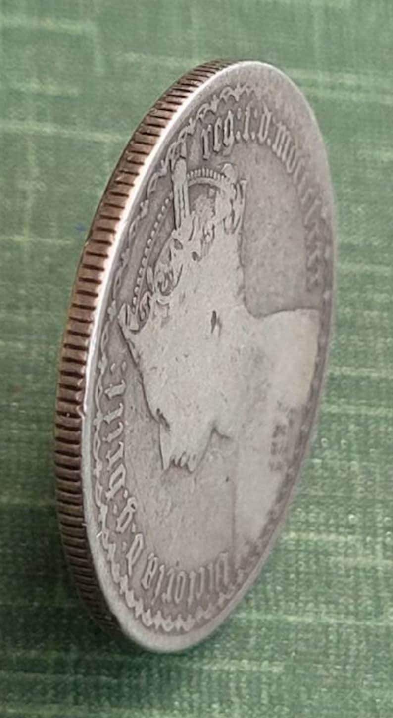 Antique Silver Coin. Victorian 1880 One Florin. Queen Victoria Gothic ...