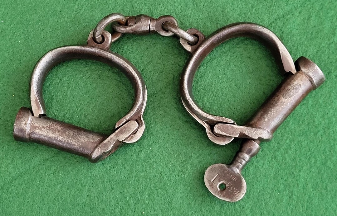 Antique Hiatt Handcuffs With Key - Full Working Order. Antique ...