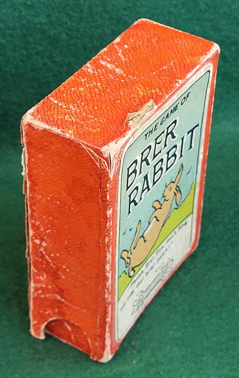 Scarce Antique Card Game - the Brer Rabbit Card Game, Complete Game of ...