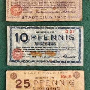 Antique WWI Era German Notgeld. Three German Notgeld 1917/18. Three ...