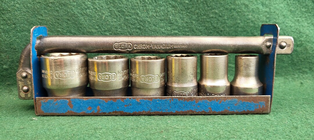 Vintage Elora 1/2 Inch Socket Set. Vintage Elora BSW/BSF 7 Piece Socket ...
