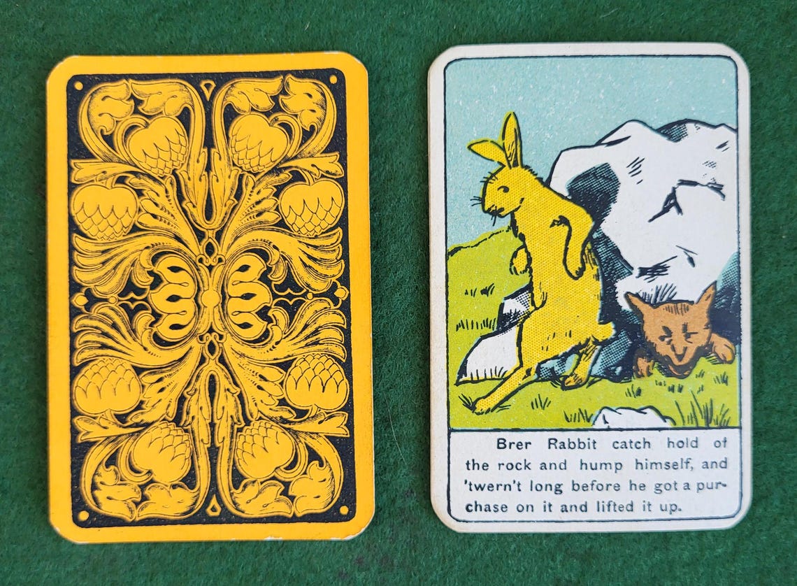 Scarce Antique Card Game - the Brer Rabbit Card Game, Complete Game of ...