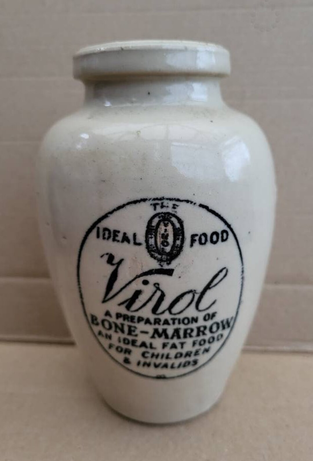 Antique Virol Stoneware Jar - Virol A Preparation of Bone Marrow an ...