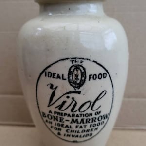 Antique Virol Stoneware Jar - Virol A Preparation of Bone Marrow an ...