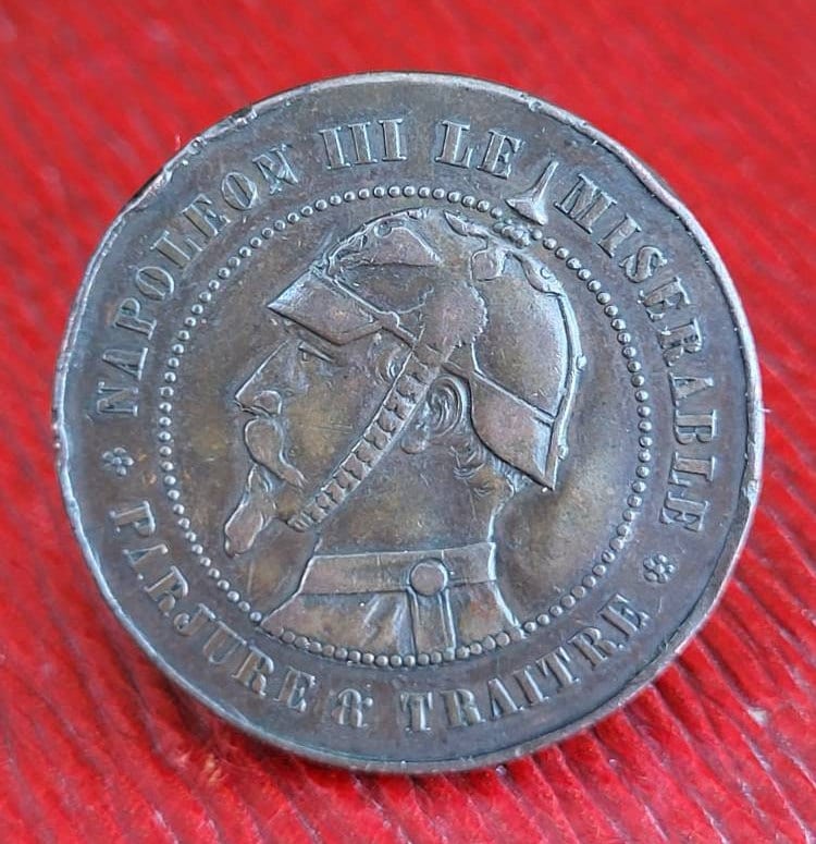 Antique French Satirical Coin/token - Napoleon III Le Miserable Parjure ...