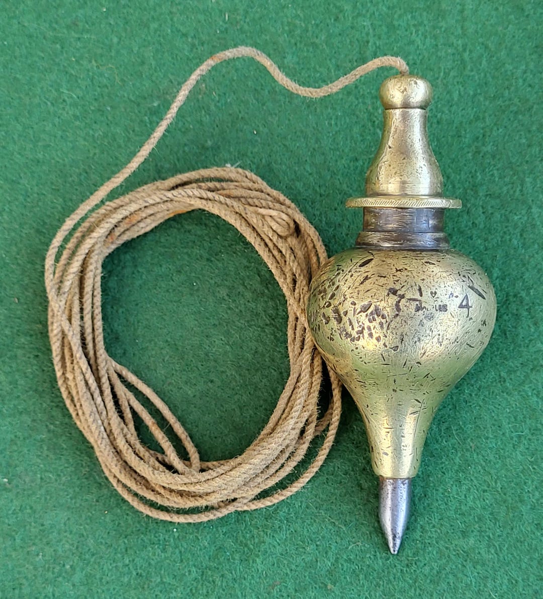 Vintage 9 Ounce Brass Plumb Bob. Vintage Ornate Marples No. 4 Inverted ...