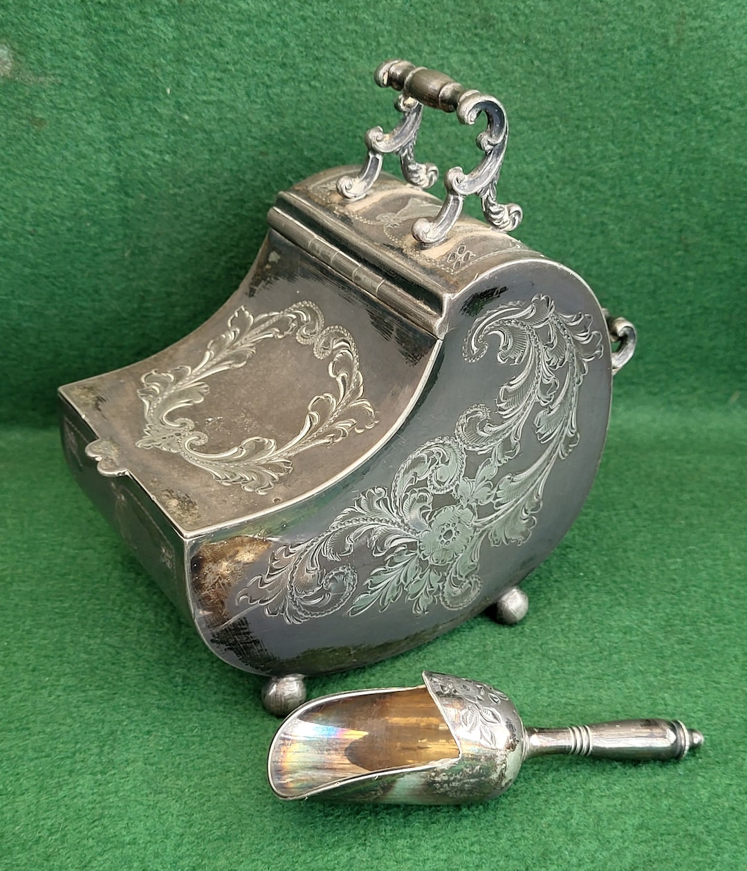 Antique EPBM Sugar Scuttle and Scoop - EPBM (electroplated Britannia ...