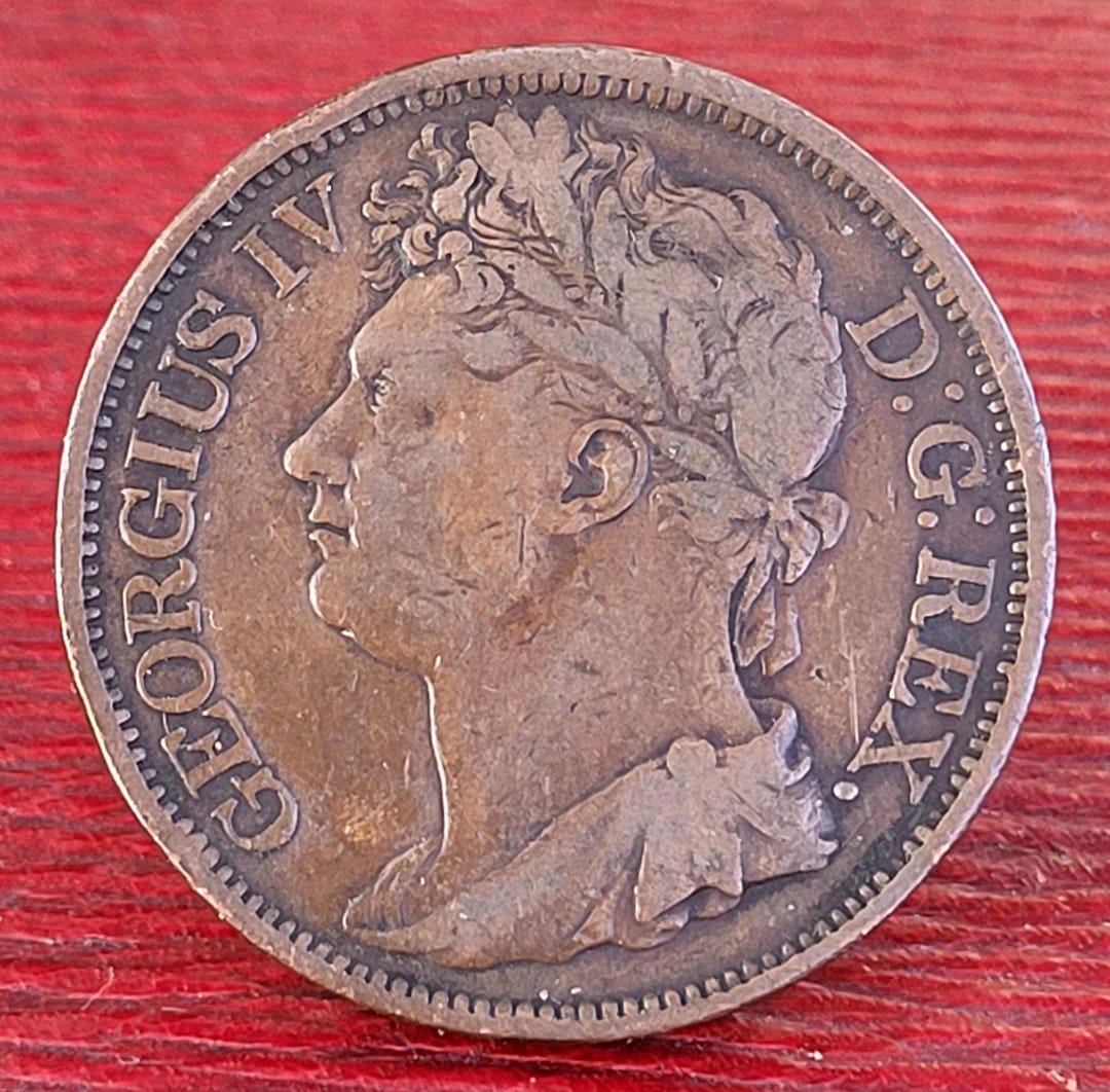 1822 Hibernia Penny. King George IV Hibernia Penny. 1822 Irish Penny ...