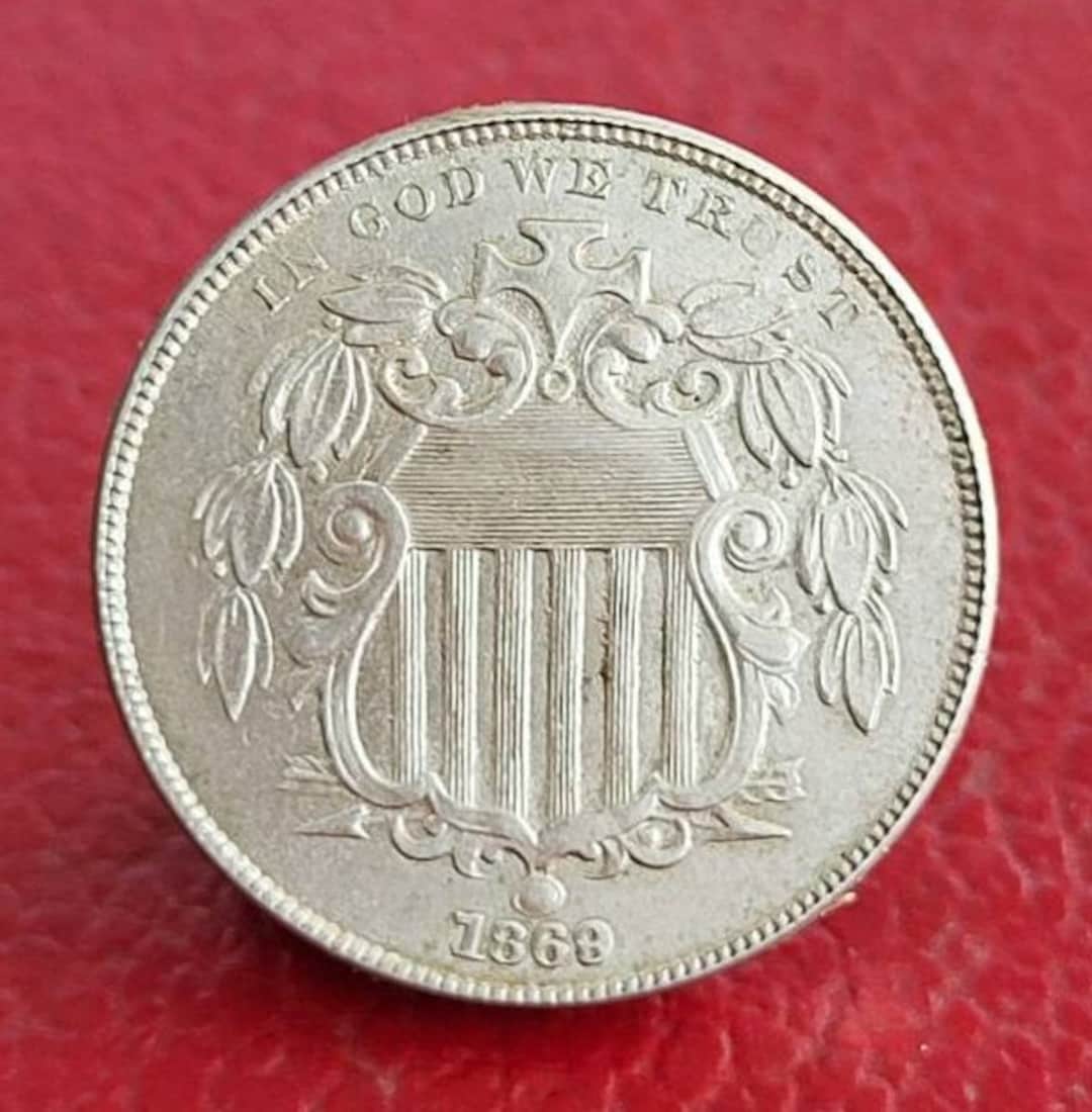 1869 Shield Nickel. 1869 USA 5 Cents. Antique American Coin. - Etsy
