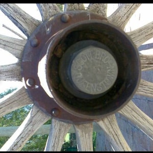 Pair of Antique Brass Wheel Hubs. Pair of Antique Kirkstall Forge Co ...