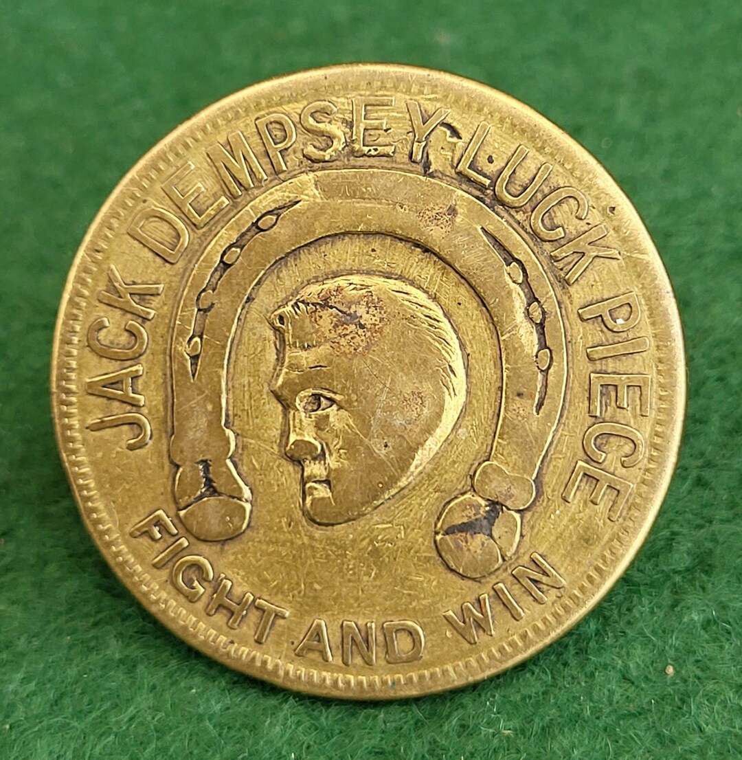 Antique Jack Dempsey Lucky Piece Token. Antique 1924 Jack Dempsey Brass ...