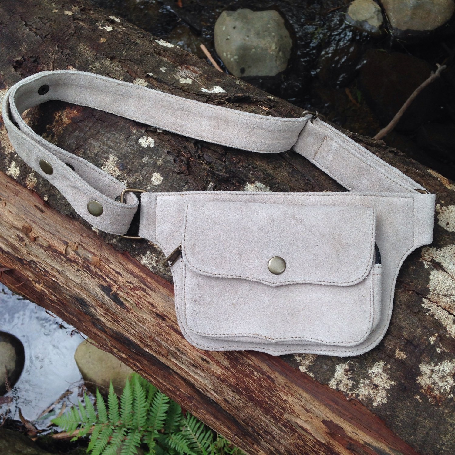 Unisex genuine leather adjustable snap lock waist bag for | Etsy