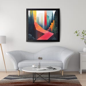 Surreal Ascending Path - Abstract Stairs Digital Art Print - Etsy