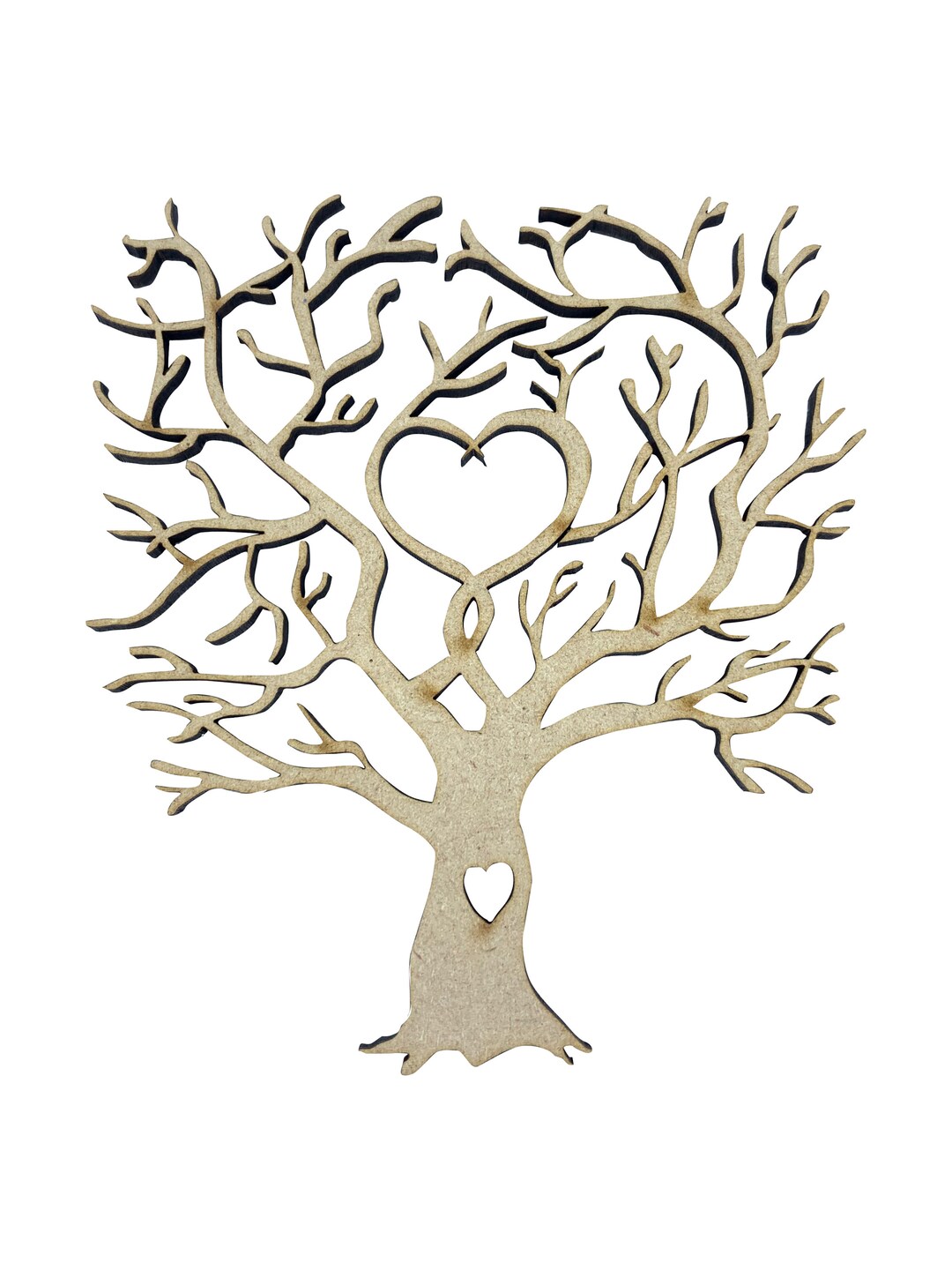 2x Heart Shape Tree Branches 10cm Wood Craft Embelishments Laser Cut ...