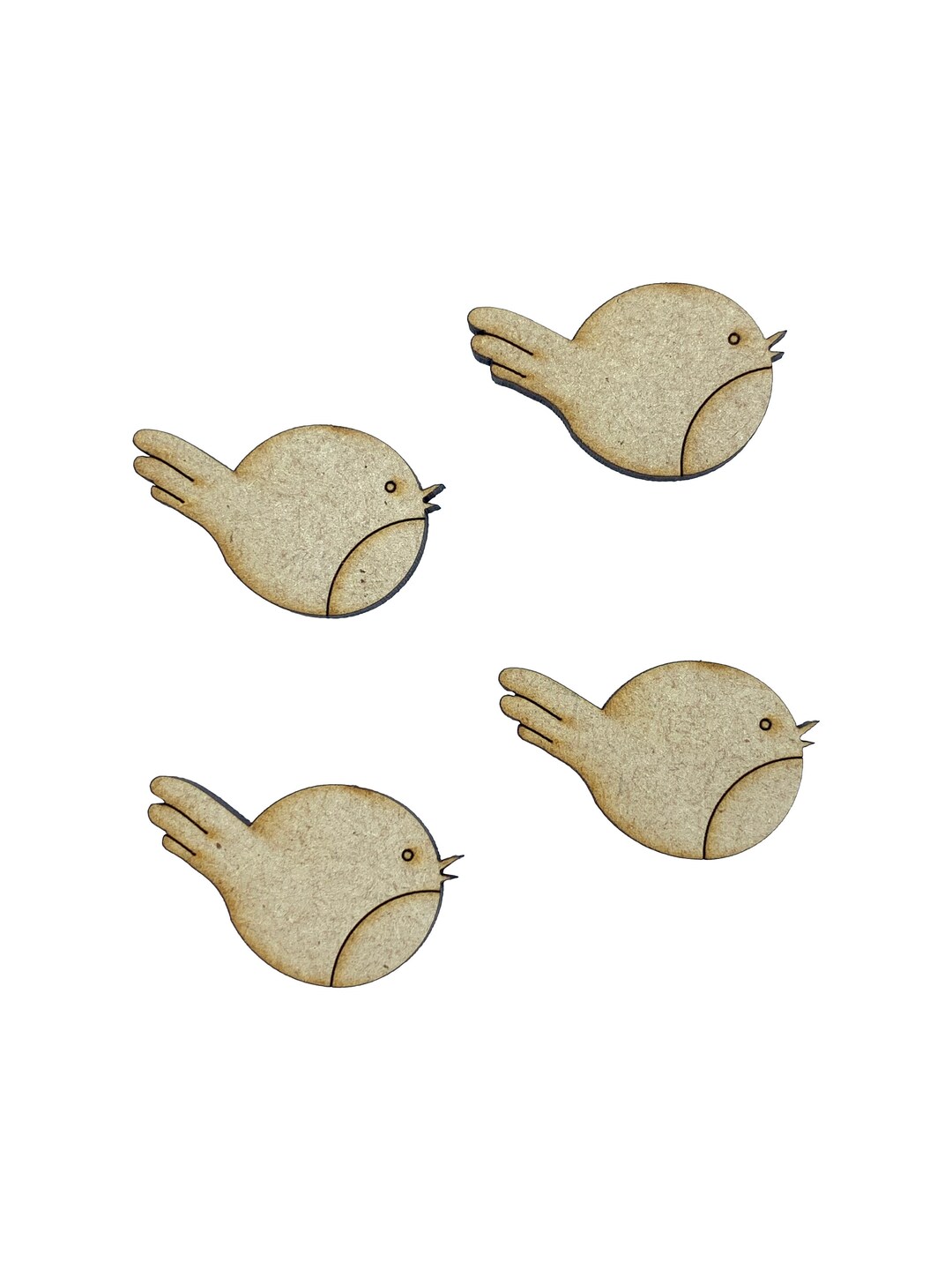 20x Robins Birds Flying With Detail 3cm Wood Craft Embelishments Laser ...