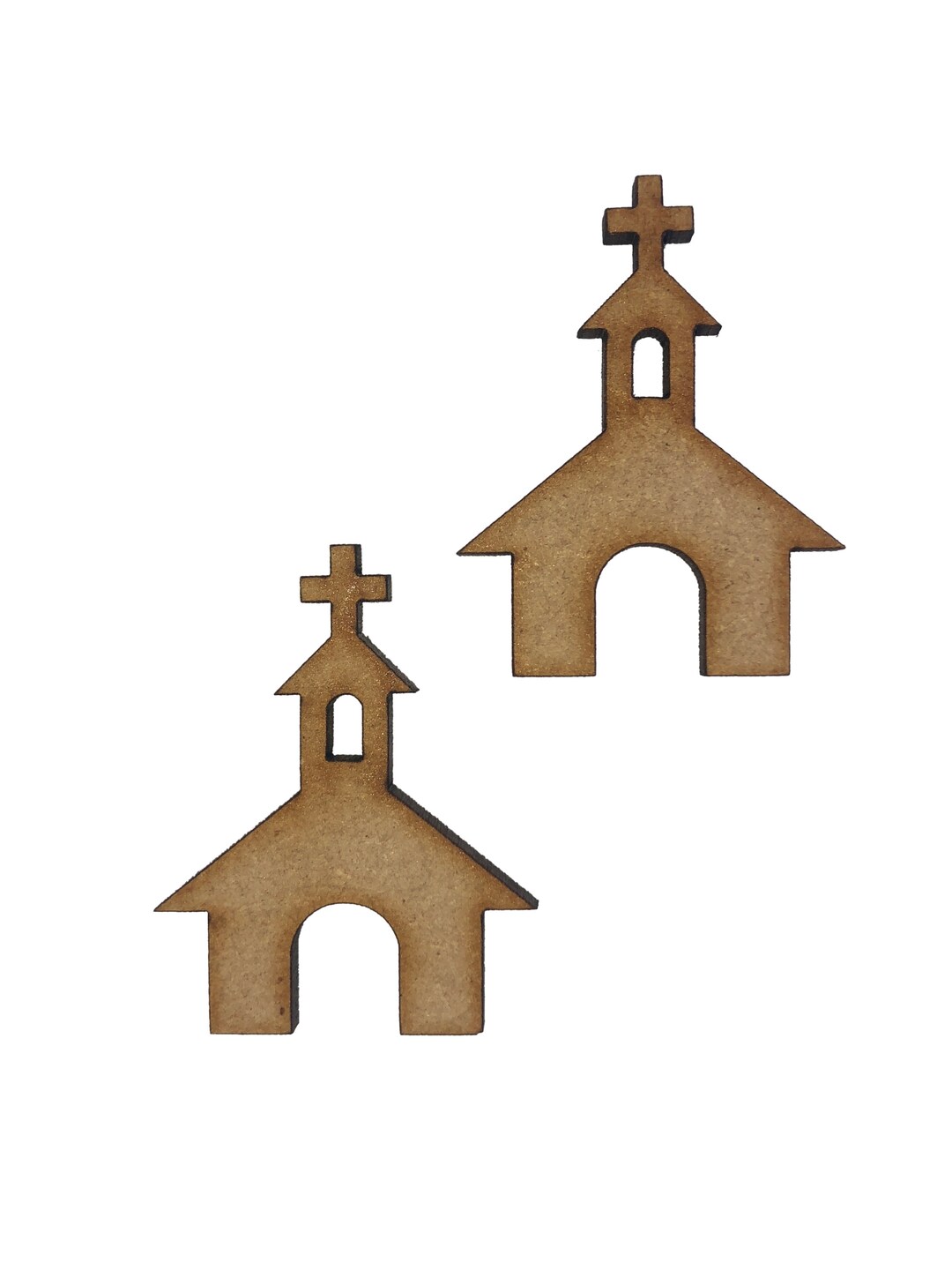 16x Church's Churches 4cm Wood Craft Embelishments Laser Cut Shape MDF ...