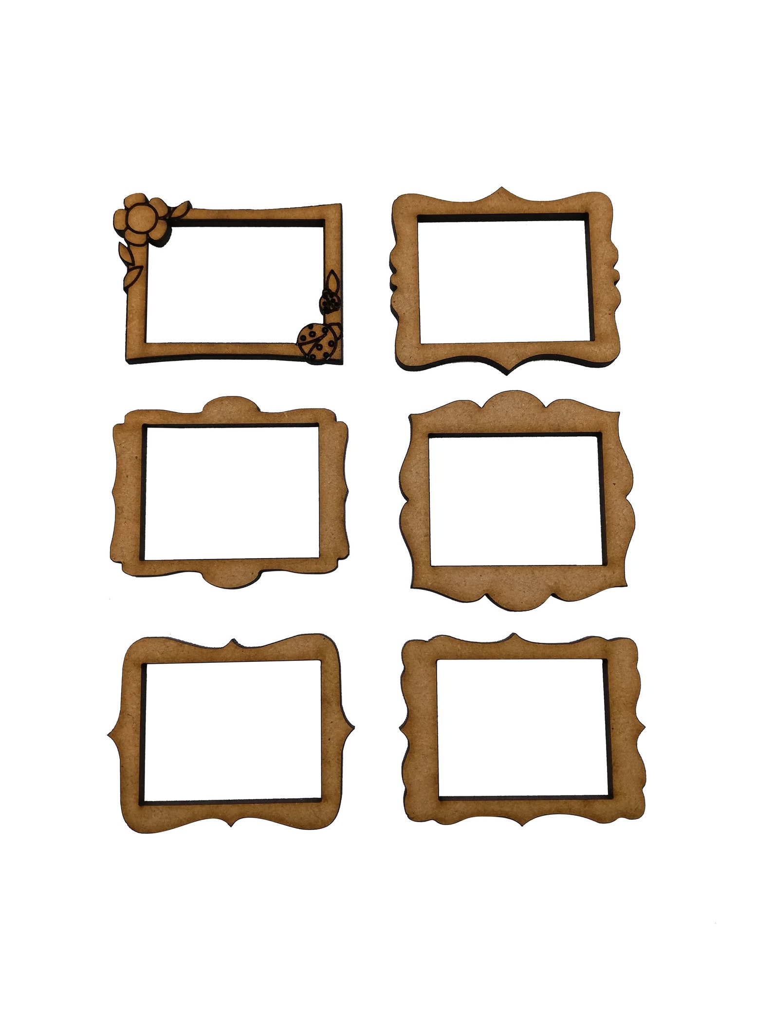 6x Photo Frames 5cm Wood Craft Embelishments Laser Cut Shape MDF - Etsy