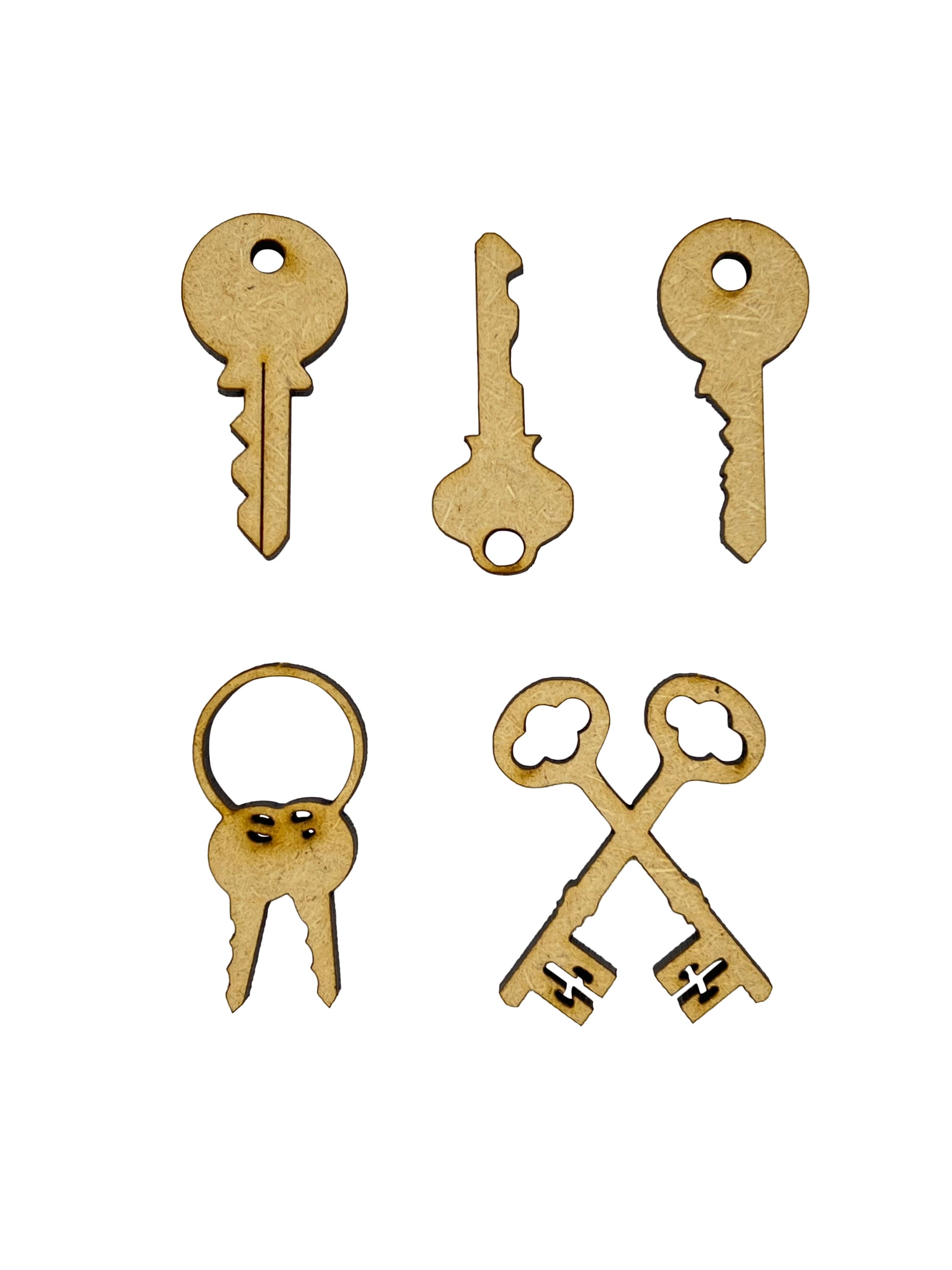 25x Keys Moving House Lock Key 3cm Wood Craft Embelishments Laser Cut ...