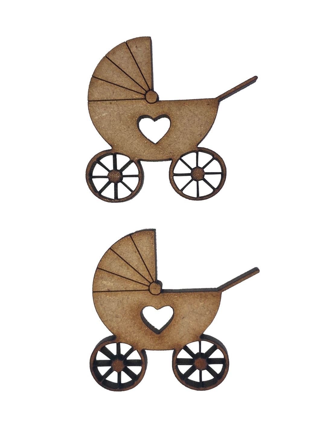 12x Pram Pushchair Buggy 3.5cm Wood Craft Embelishments Laser Cut Shape ...