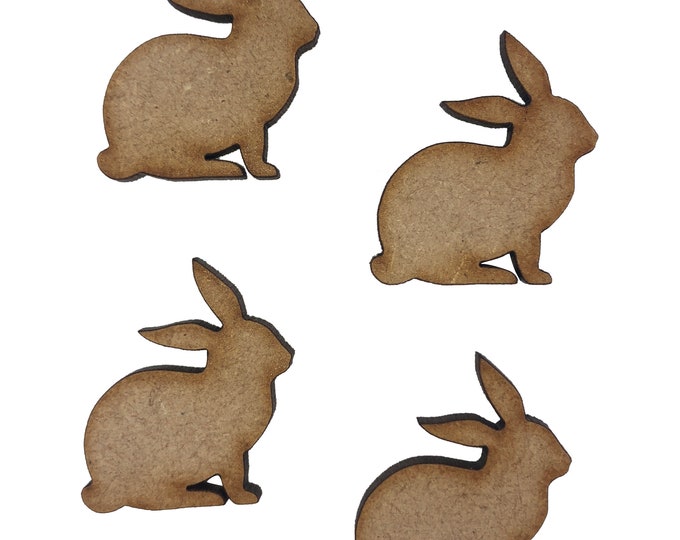 10x Wooden Hare Running and Bounding Craft Shapes 3mm Plywood Animal ...