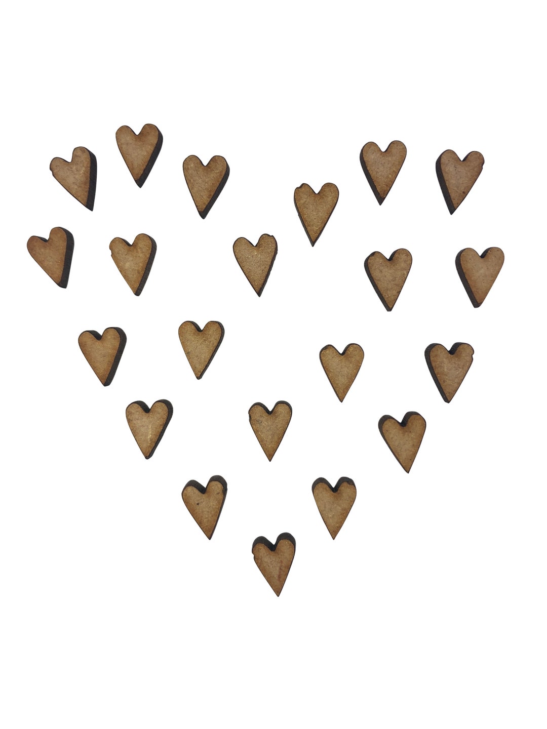 80x Tiny Skinny Heart 1cm Wood Craft Embelishments Laser Cut Shape MDF ...