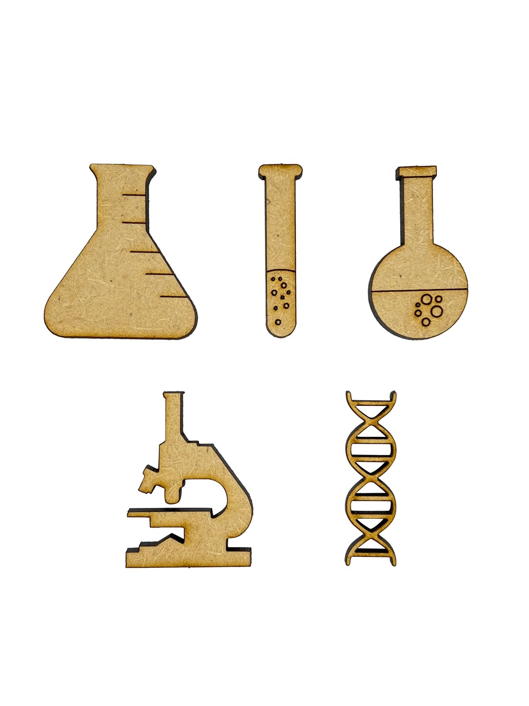 20x Science Lab DNA Experiment Mix 3cm Wood Craft Embelishments Laser ...
