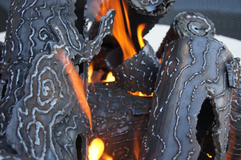 Set of 7 Steel Logs for Fire Pit With Gas | Fire Pit Ideas - Etsy Australia