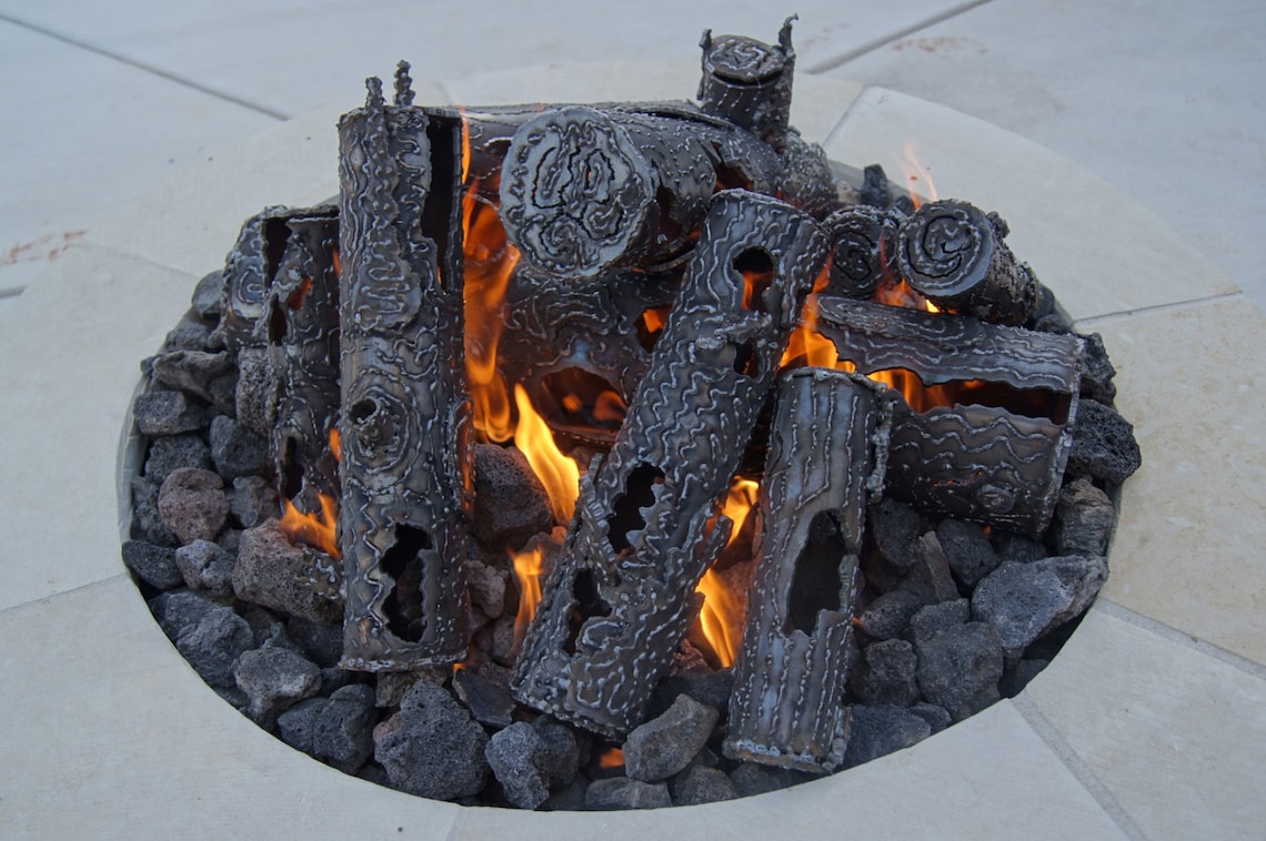 Set of 7 Steel Logs for Fire Pit With Gas | Fire Pit Ideas - Etsy