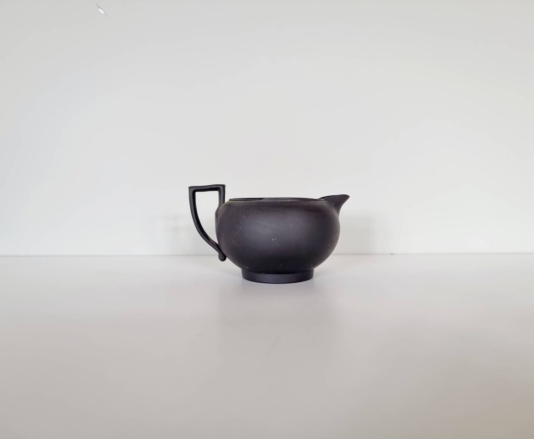 Wedgwood Black Basalt Art Deco Style Small Creamer With Glazed Inside ...