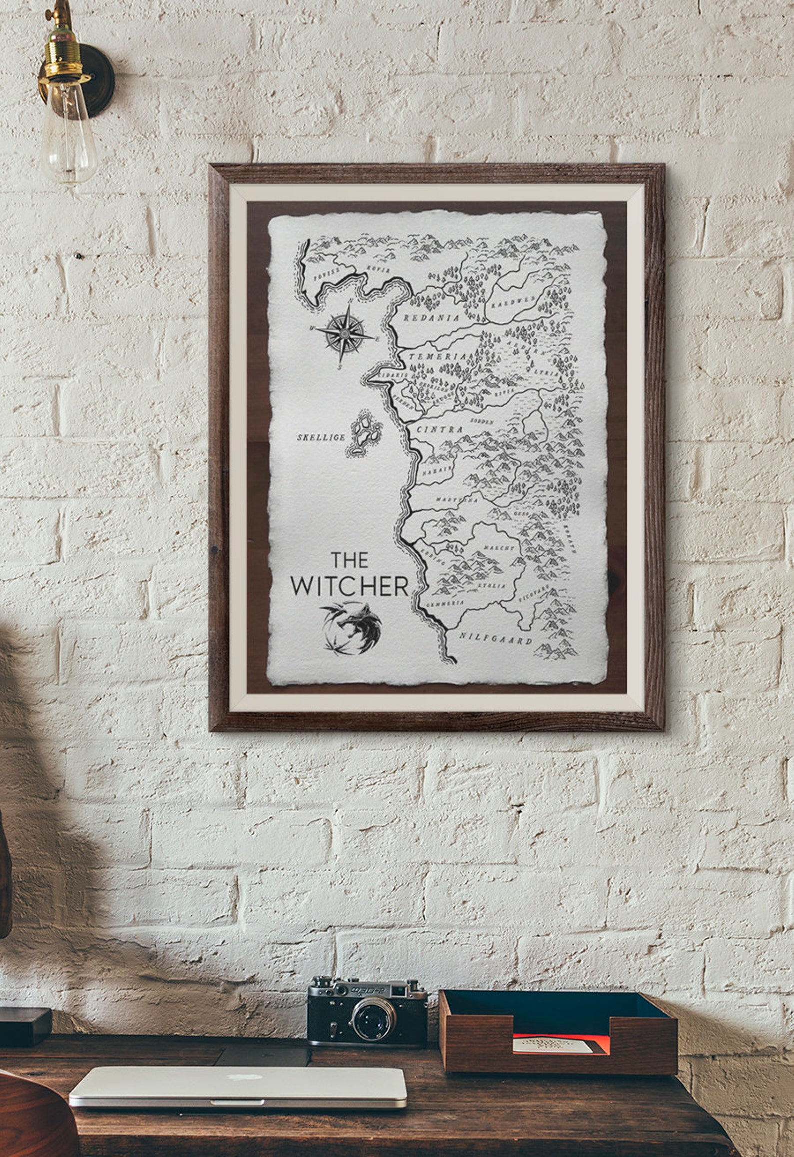 Witcher Map Continent Geralt of Rivia Art Witcher Poster | Etsy