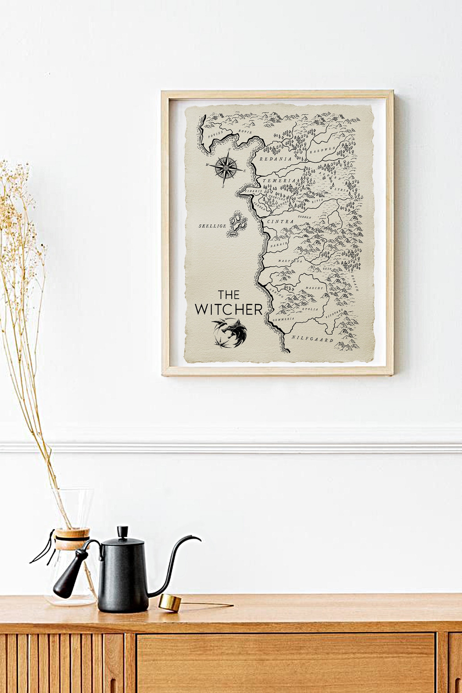 Witcher Map Continent Geralt of Rivia Art Witcher Poster | Etsy