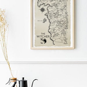 Witcher Map Continent Geralt of Rivia Art Witcher Poster | Etsy