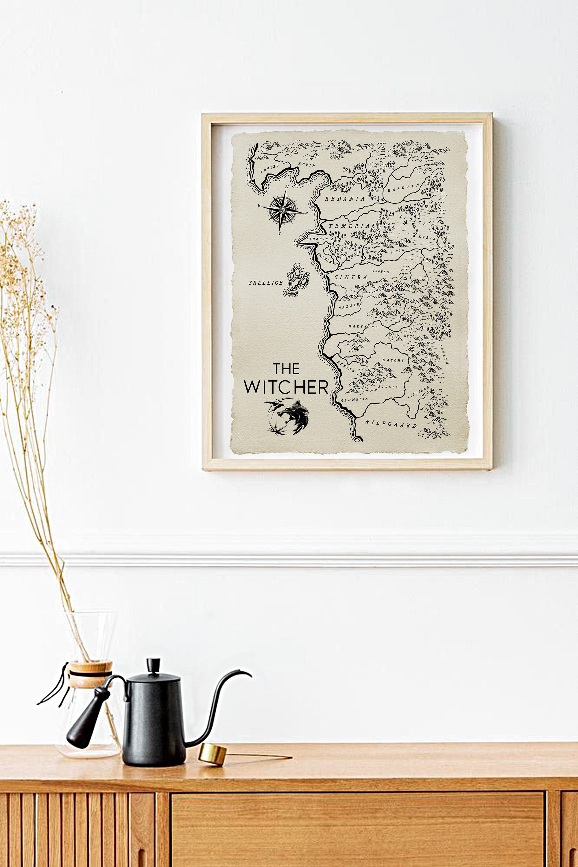 Witcher Map Continent Geralt of Rivia Art Witcher Poster | Etsy