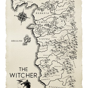Witcher Map Continent Geralt of Rivia Art Witcher Poster | Etsy