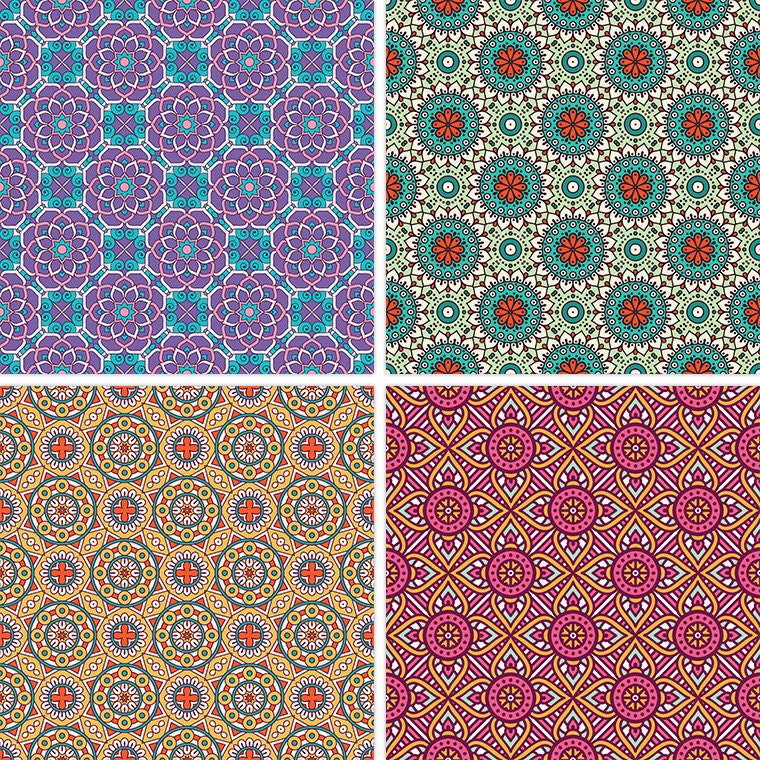 FLORAL MANDALA 3 12x12 Inch 300 Dpi Digital Paper Pack - Etsy