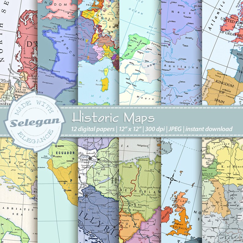 Buy HISTORIC MAPS High Resolution Map Diagram Backgrounds for Printing ...