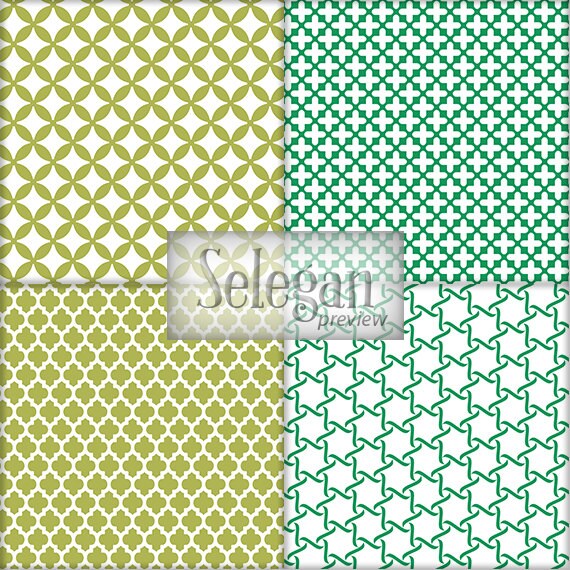 Green Moroccan Digital Paper Scrapbooking Paper 12x12 - Etsy