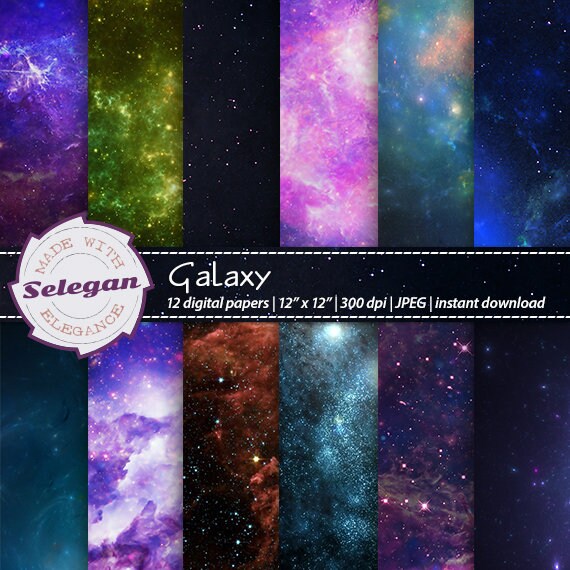 GALAXY Space Digital Paper Star Digital Scrapbook Paper - Etsy