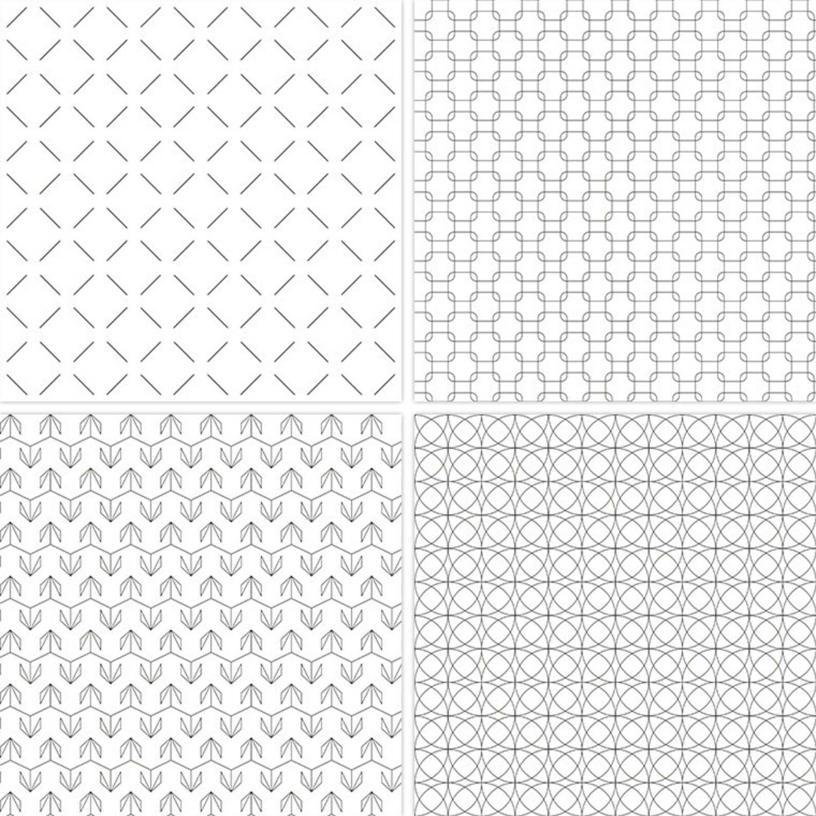 LINE ART PATTERNS 2 , Scrapbook Paper, Lineart Printables, Digital ...