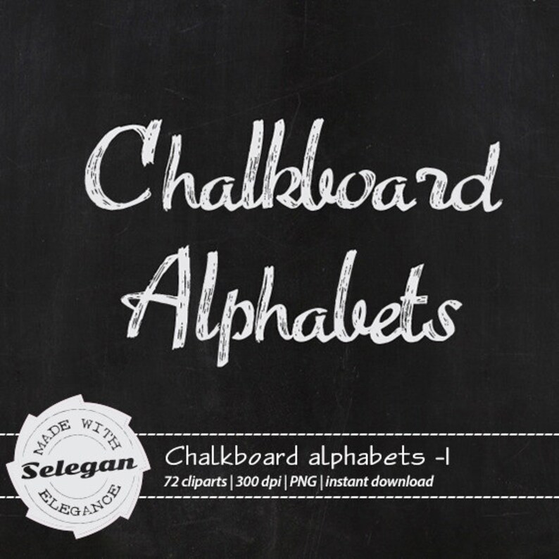 CHALKBOARD ALPHABETS 1 , Alphabet Letters, Alphabet Clip Art, Hand ...