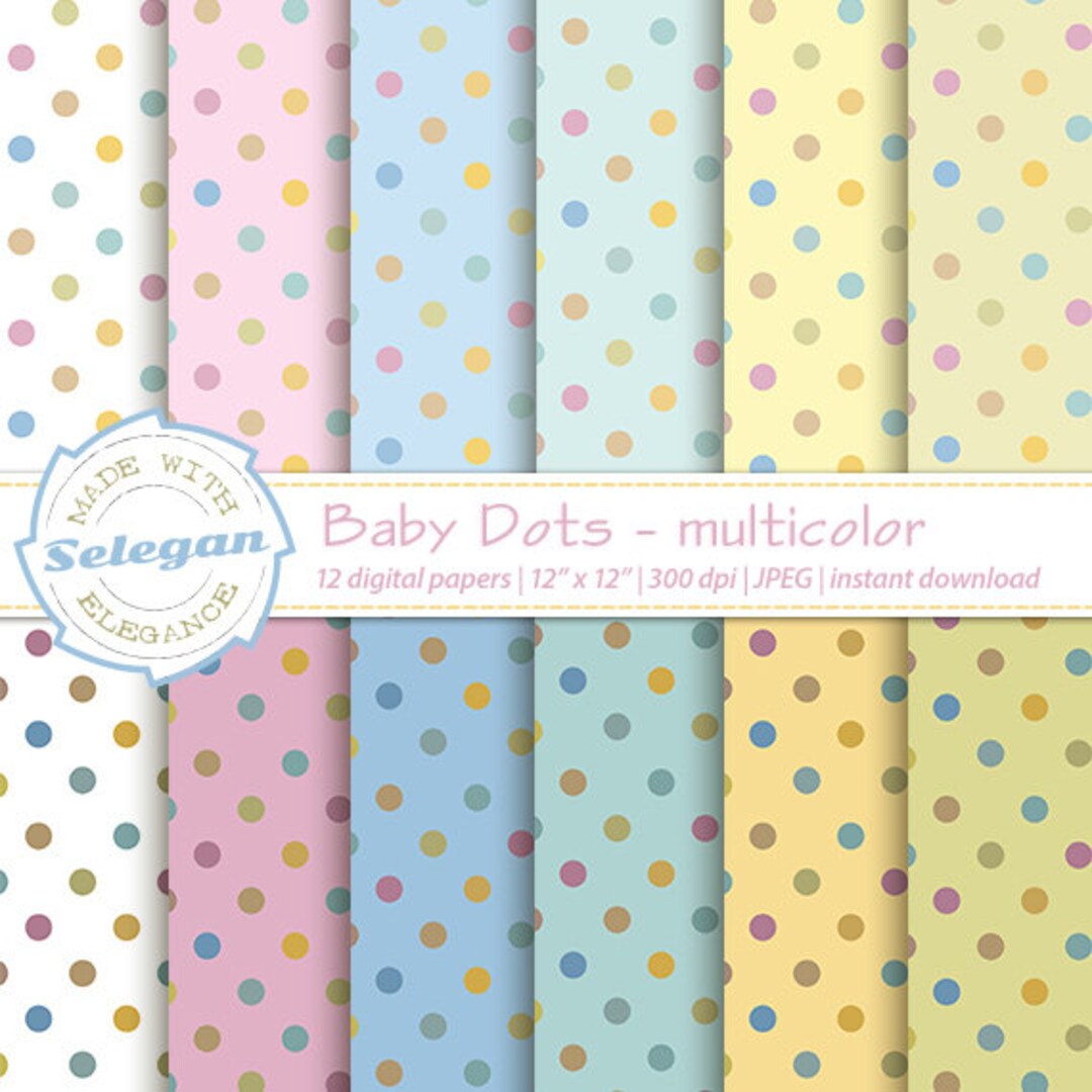 BABY DOTS MULTICOLOR Pattern Images for Digital and Print Use - Etsy